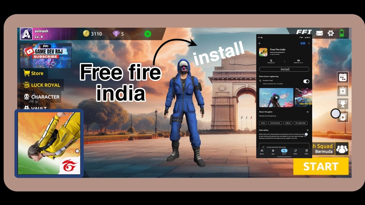 𝙵𝚛𝚎𝚎 𝚏𝚒𝚛𝚎 𝚒𝚗𝚍𝚒𝚊 𝚐𝚊𝚖𝚎𝚙𝚕𝚊𝚢// free fire I - devraj gaming //FFI game play ...