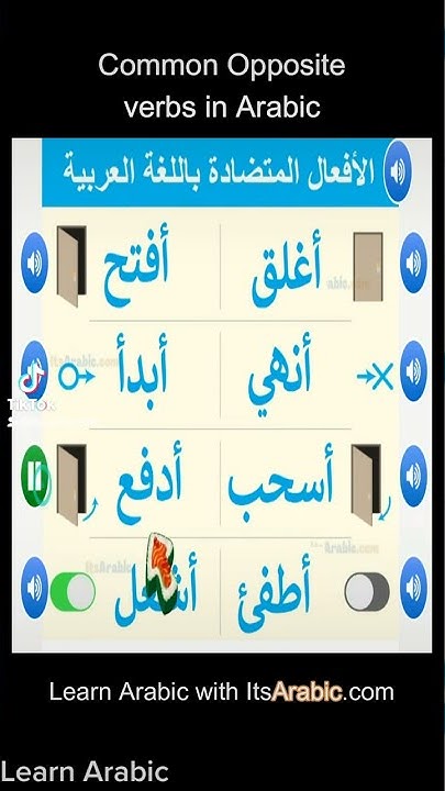 Common opposite verbs in Arabic - YouTube