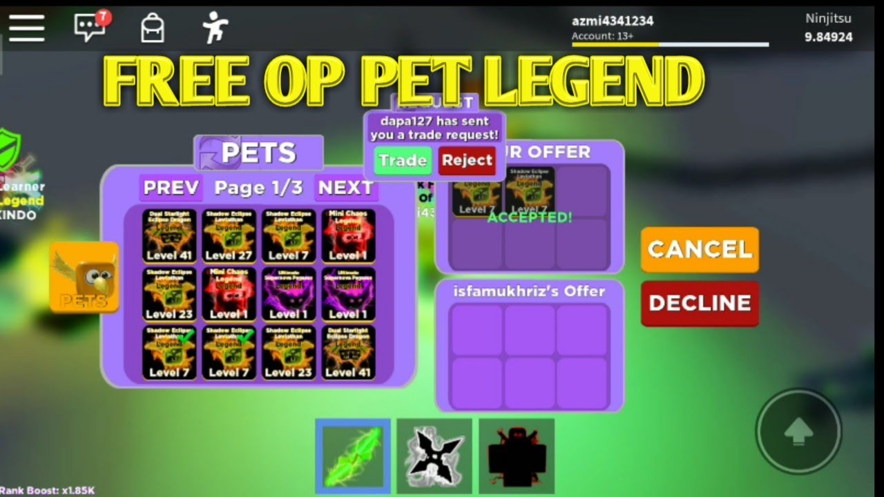 Roblox Ninja Legends - LEGENDS PETS 1 - YouTube