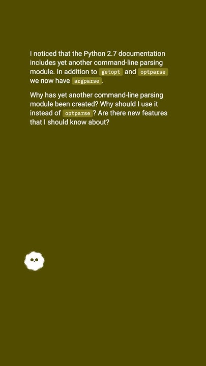 Why use argparse rather than optparse? #shorts - YouTube