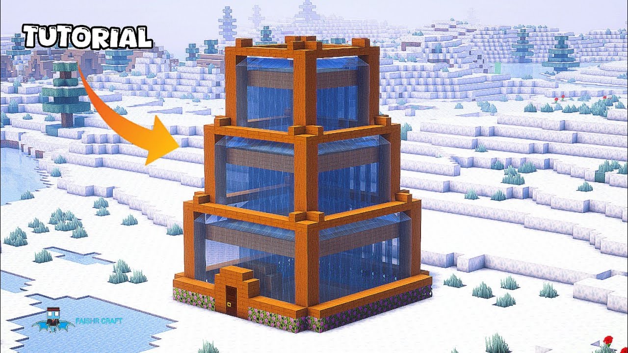 Minecraft Modern Water House Tutorial! (Without Commentary) - YouTube