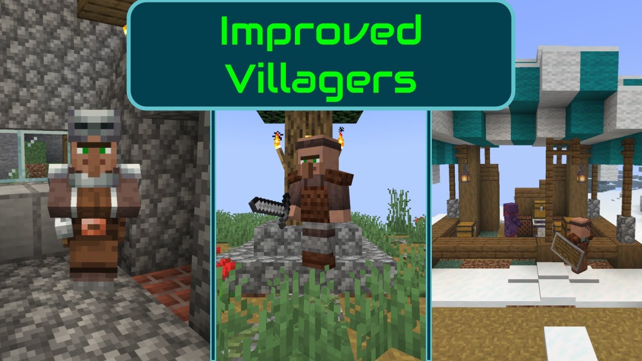 Mods that will improve Villagers and their Villages - YouTube