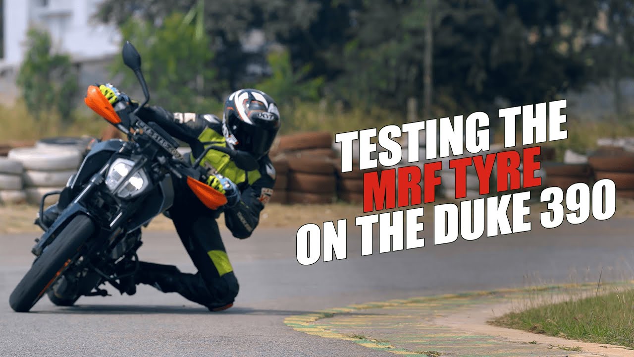 MRF on KTM DUKE 390 on a Race Track can it corner? - YouTube