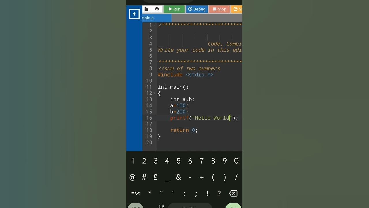 C Program Sum Of Two Numbers Youtube 4773
