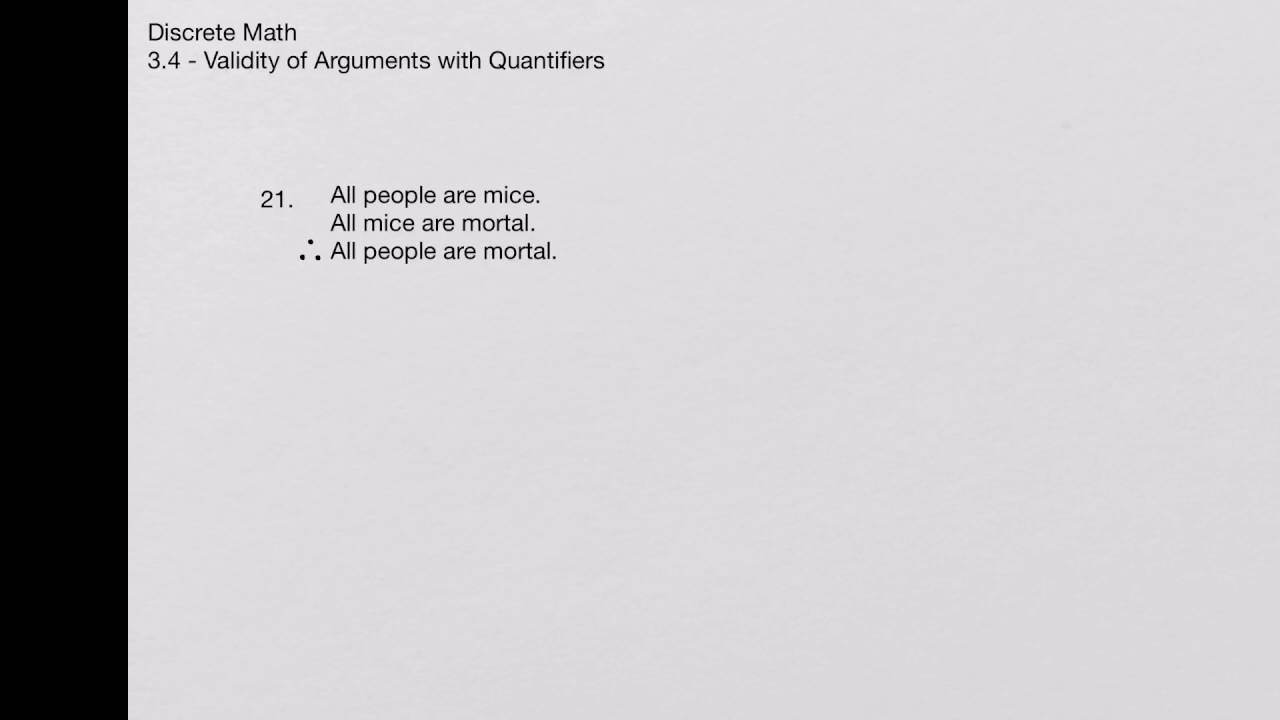 Discrete Math - Validity of Arguments with Quantifiers II - YouTube