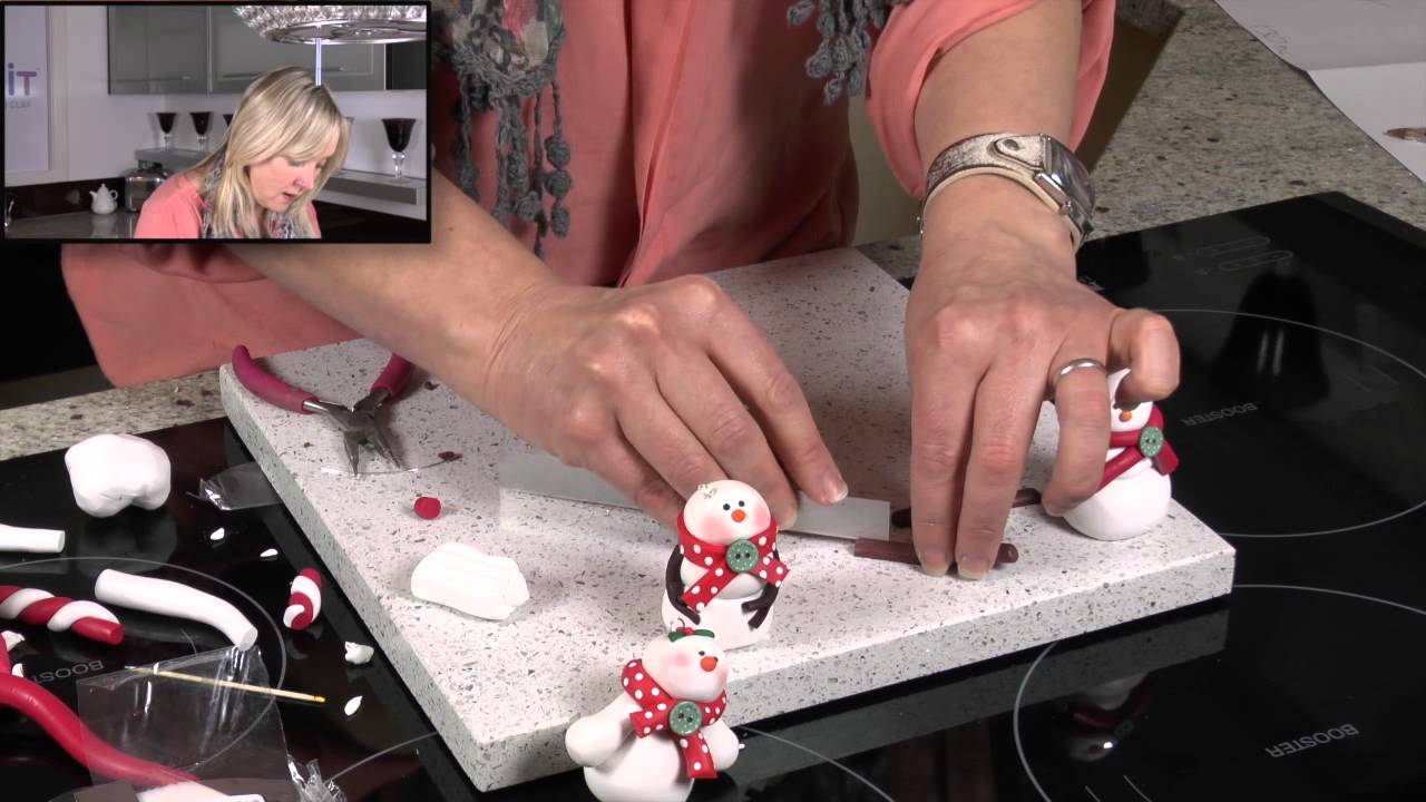 Cute Snowman - Polymer Clay Tutorials - YouTube