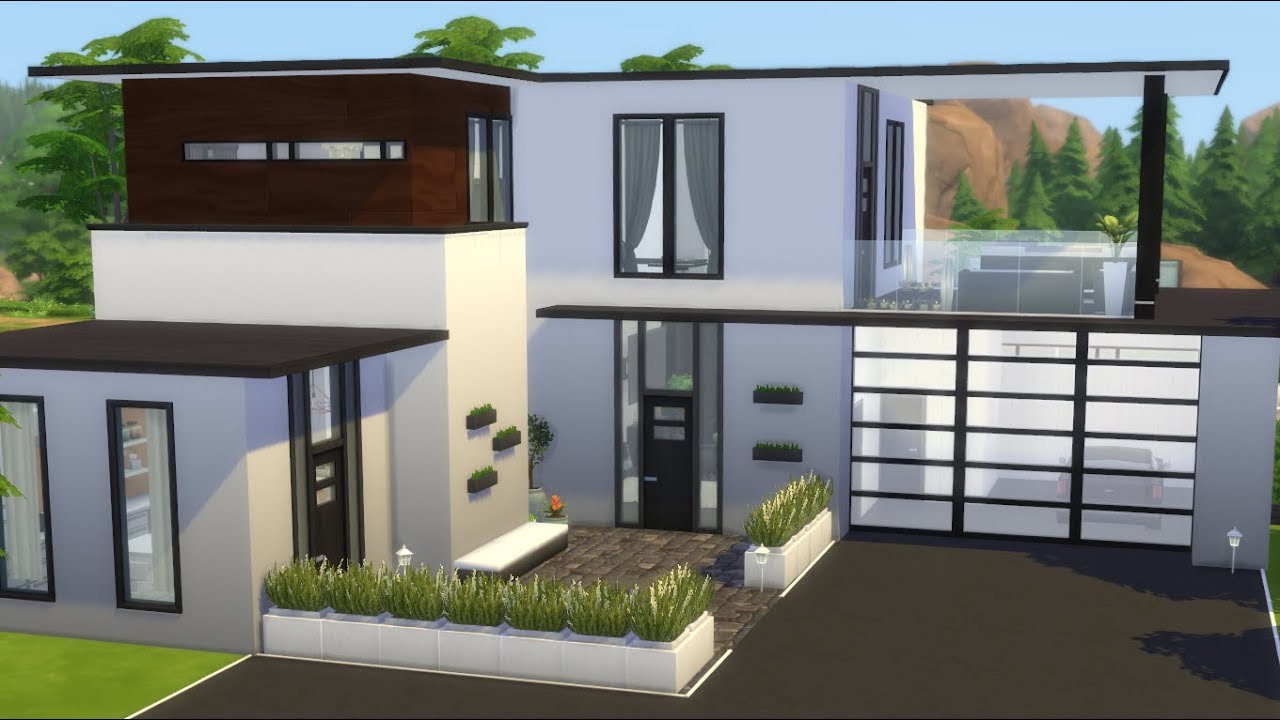 Simple Modern House | The Sims 4 | Speed Build | No CC - YouTube