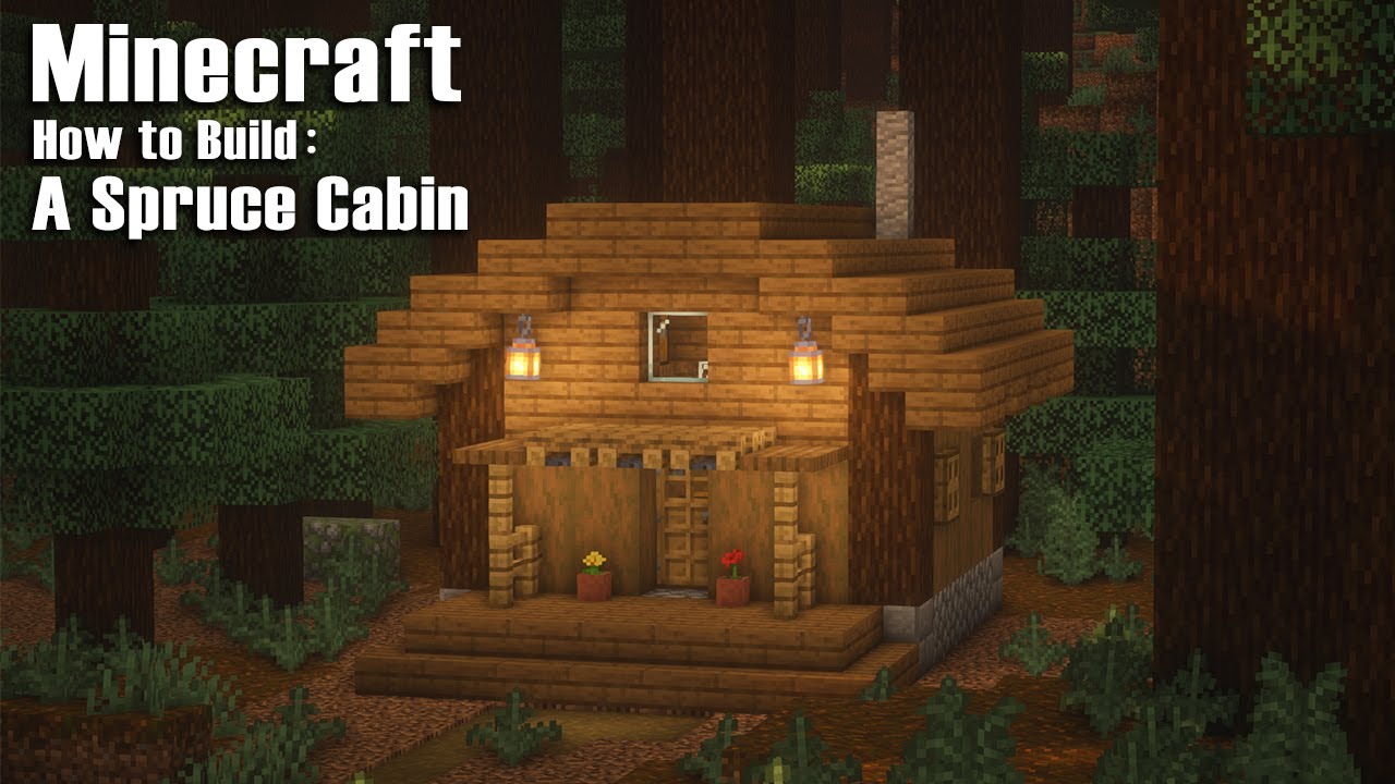 Minecraft: How to Build a Simple Spruce Cabin [Tutorial] - YouTube