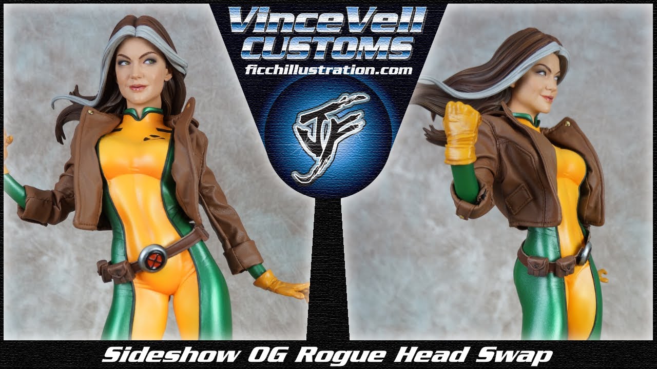 Sideshow OG Rogue Statue Custom Head Swap from New version - YouTube