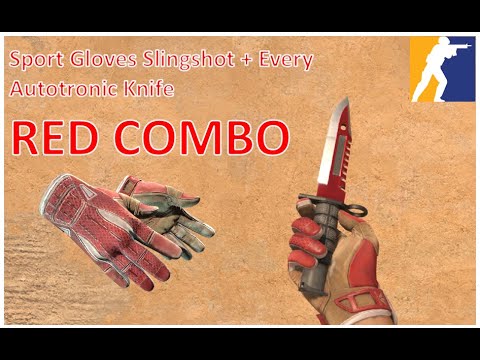 Sport Gloves Slingshot + All Autotronic Knife | RED COMBO | CS2 ...