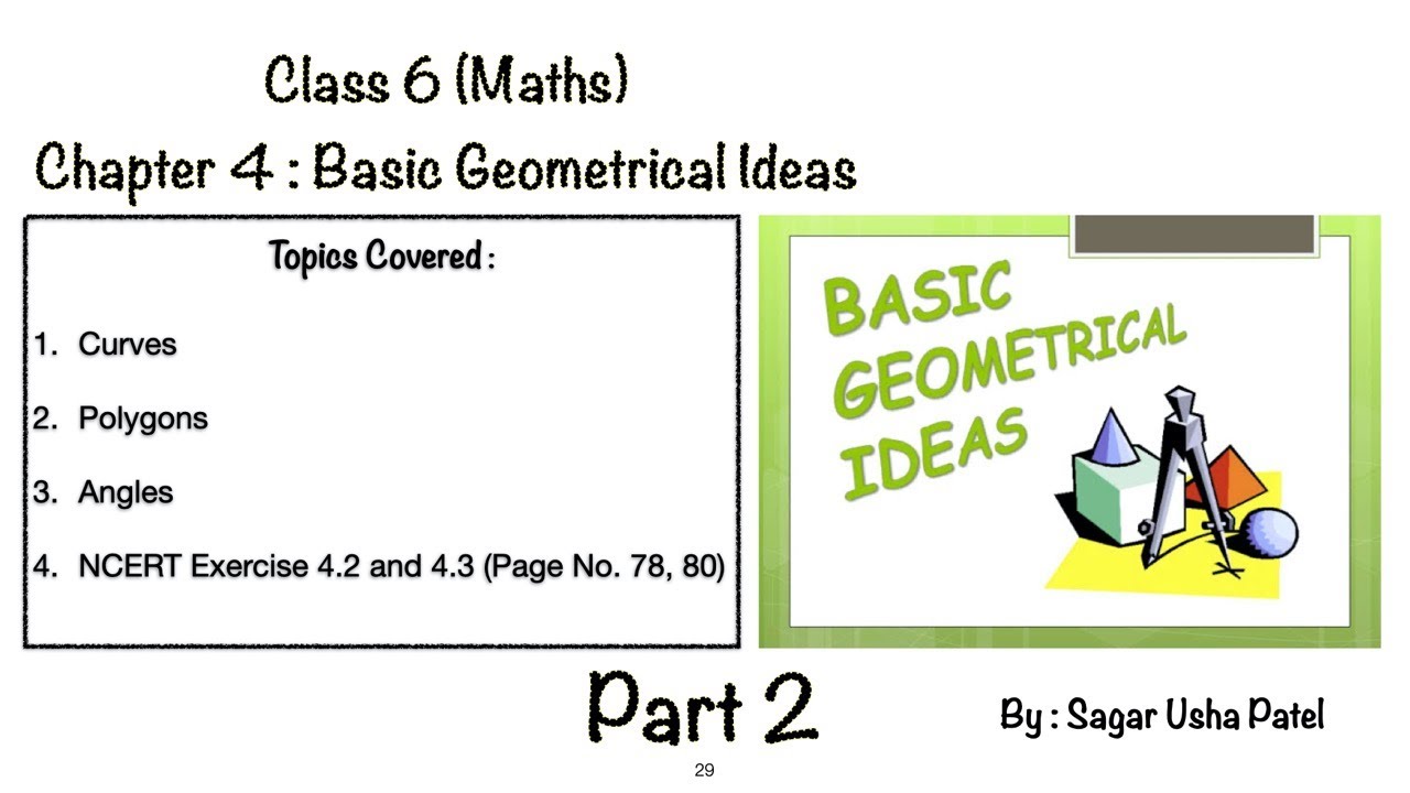 CBSE (NCERT) - Class 6 - Maths - Basic Geometrical Ideas - Part 2 - YouTube