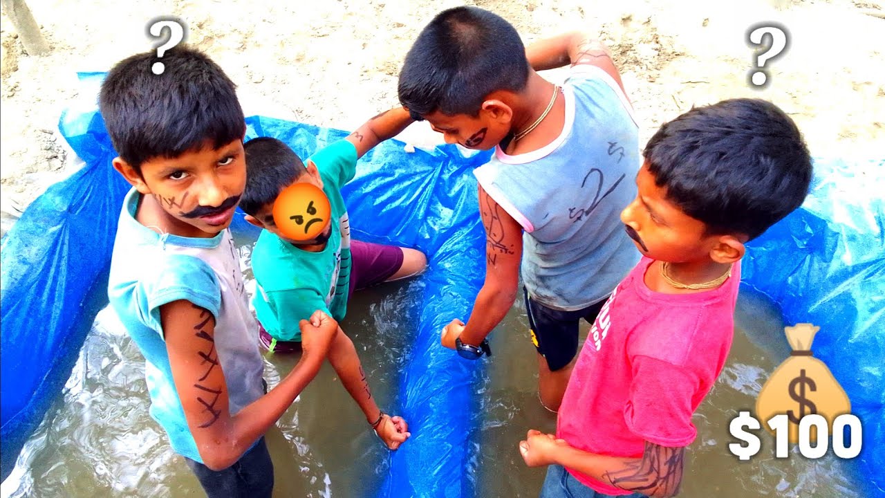 1000₹ VS 100$ Kids competition videos | Children have to pour water in ...