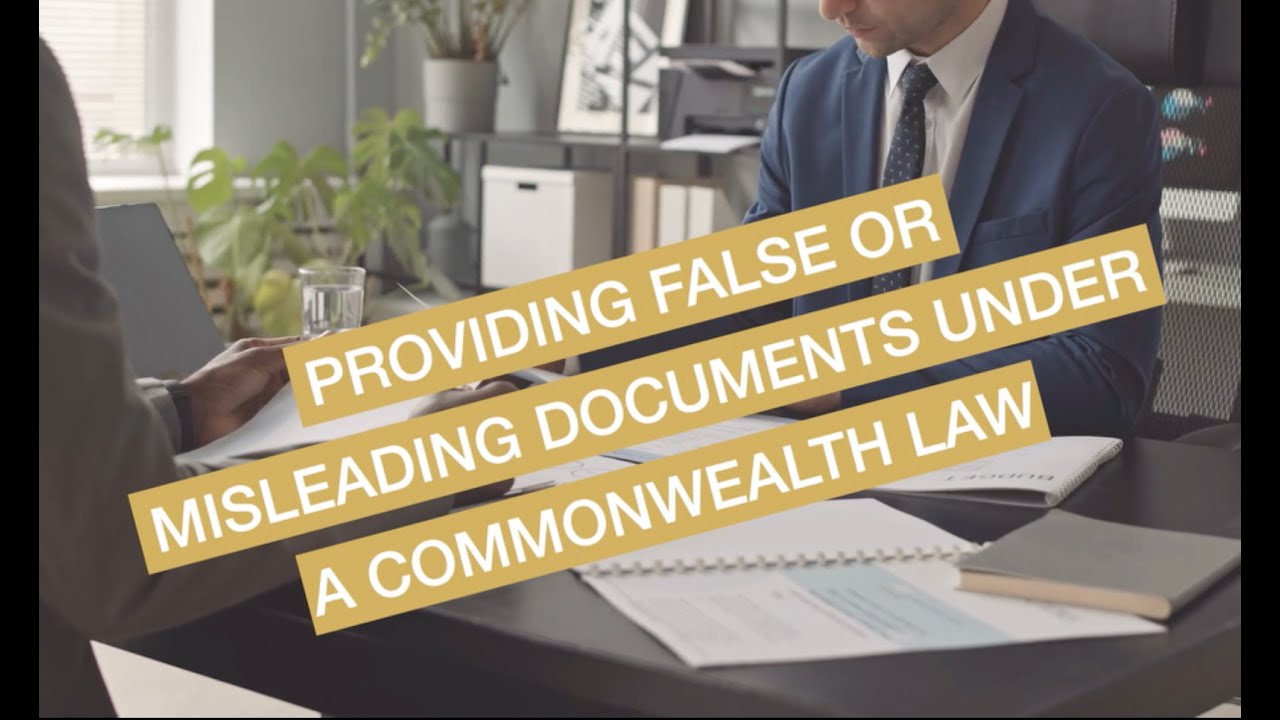 False or Misleading Documents | Sydney Criminal Lawyers® - YouTube