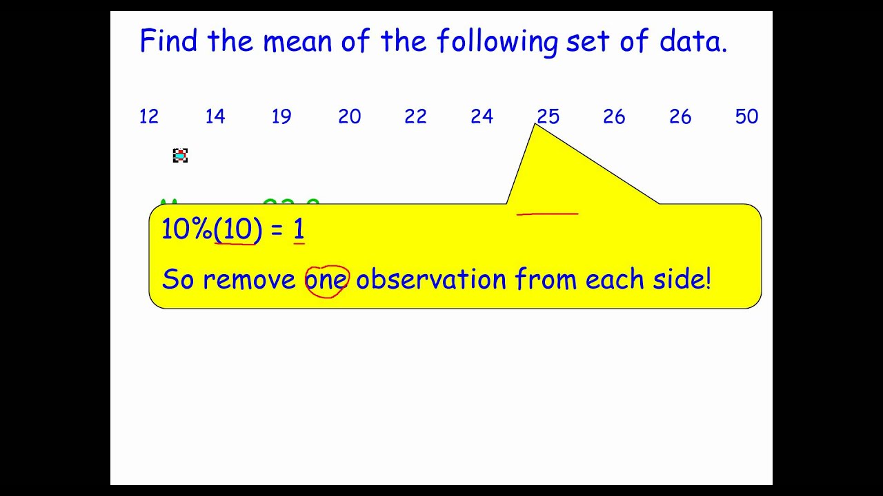 AP Statistics Trimmed Mean YouTube
