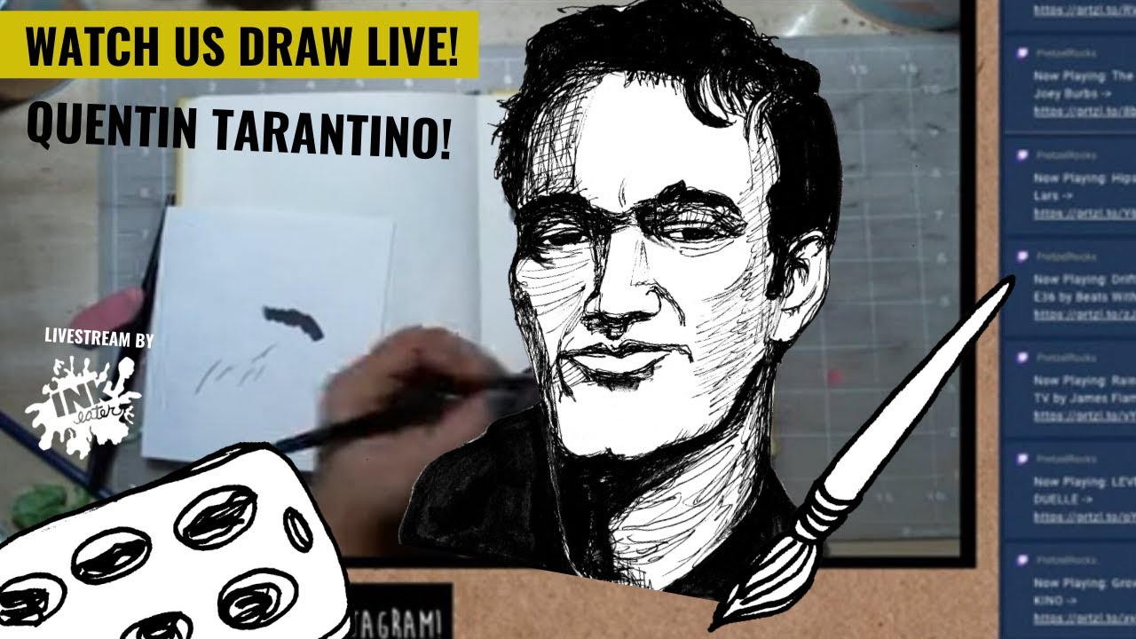 Drawing Quentin Tarantino! aka the Dude Who Made Pulp Fiction - Live ...