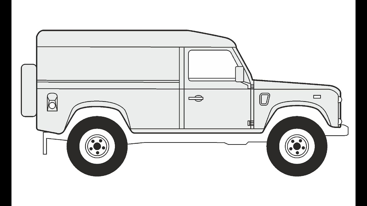 How to Draw a Land Rover Defender 110 / Как нарисовать Land Rover ...