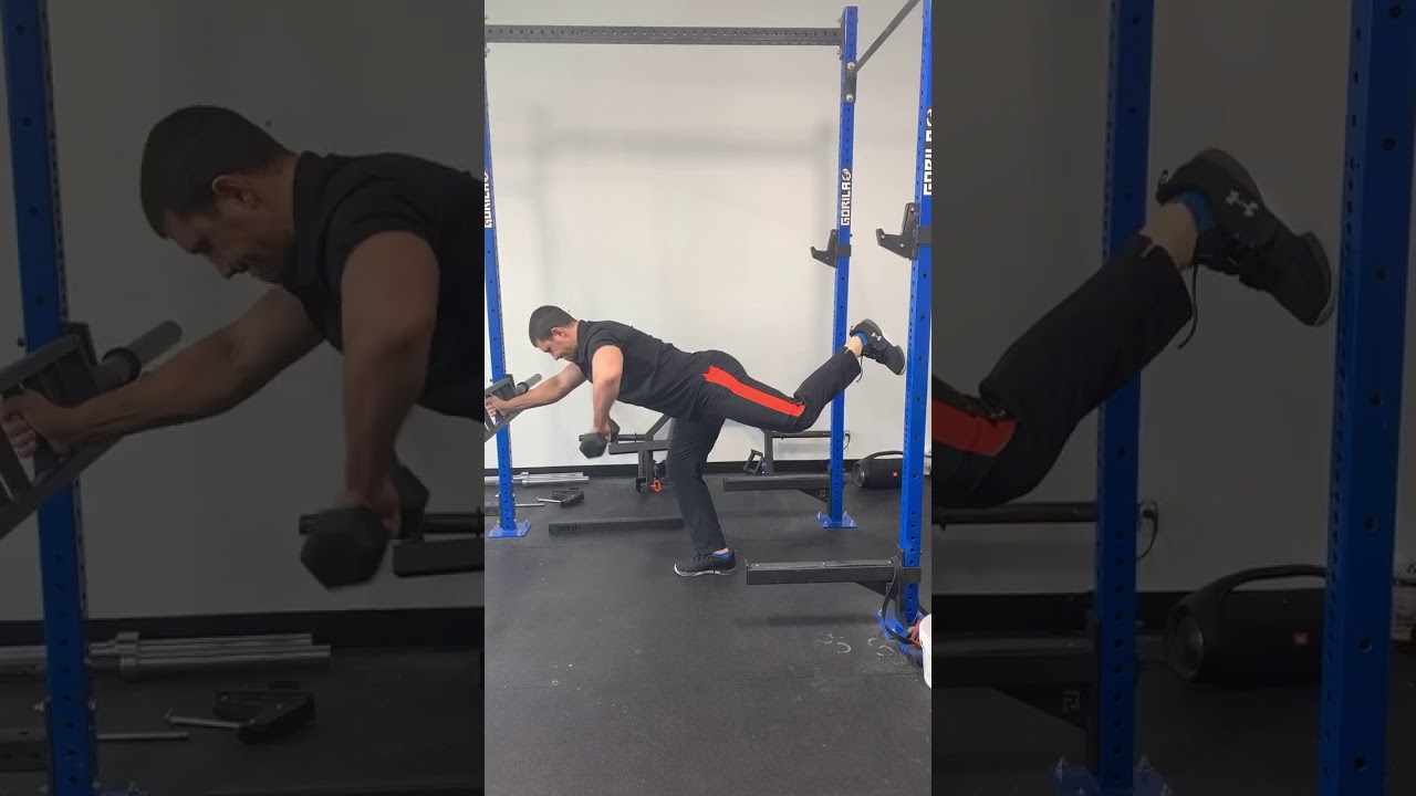 Combo Unilatéral Iso RDL + DB Side Row (paused at top) - YouTube