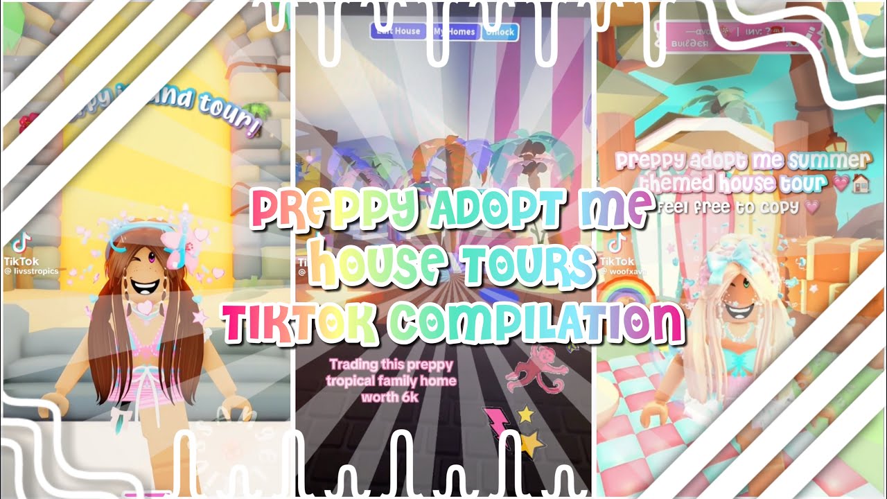 PREPPY ADOPT ME HOUSE TOURS TIKTOK COMPILATION!! 🌈🪩 || (requested ...
