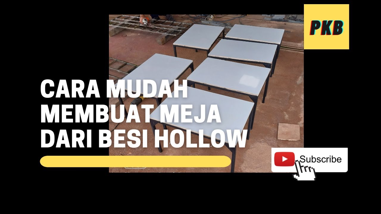 Membuat meja dari besi hollow dengan KOMBINASI MULTIPLEK 9MM SERTA ...