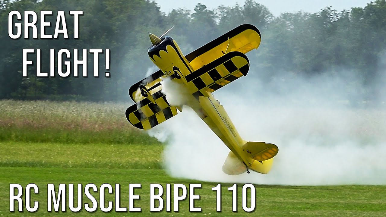 Incredible Flight! Big RC Muscle Bipe 110 Shows Stunning 3D Aerobatic ...