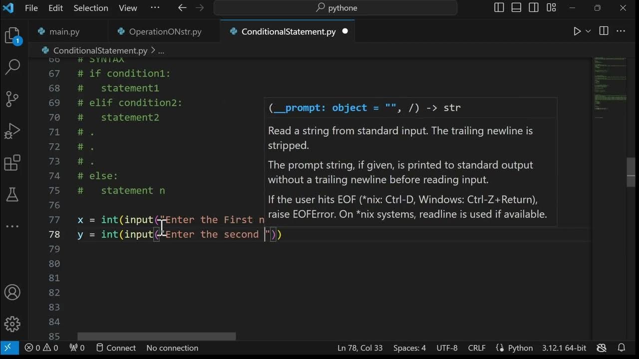 Conditional statements || PYTHON - YouTube