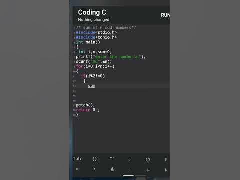 sum of n odd numbers in c language #coding #cprograming #computertech98 - YouTube