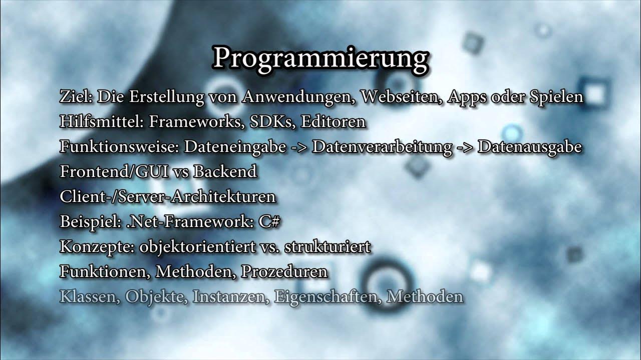 Tutorial: Einführung in die Programmierung - Grundlagen - Anfänger [HD ...