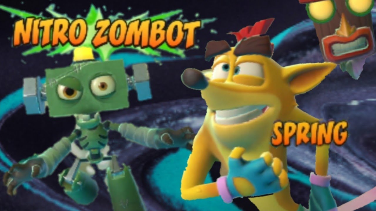 Crash Bandicoots Crash on the run - Spring Vs Nitro Zombot - YouTube