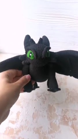 Crocheted Toothless, Night Fury from the cartoon “How to Train Your ...