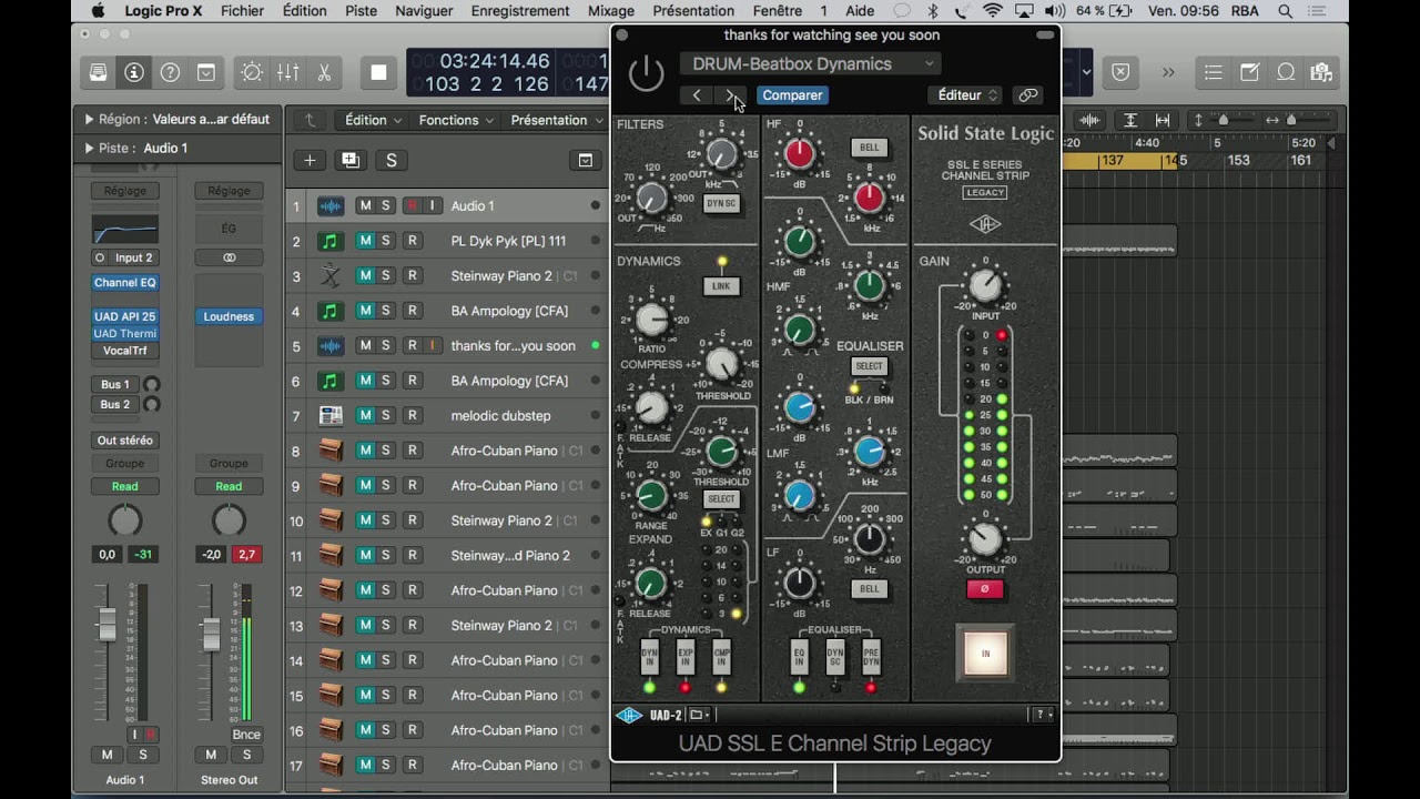 UAD universal audio SSL E CHANNEL STRIP LEGACY plugin test and review ...