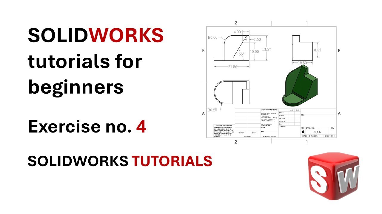 SOLIDWORKS tutorial for beginners | Exercise no. 1 | SOLIDWORKS Design ...