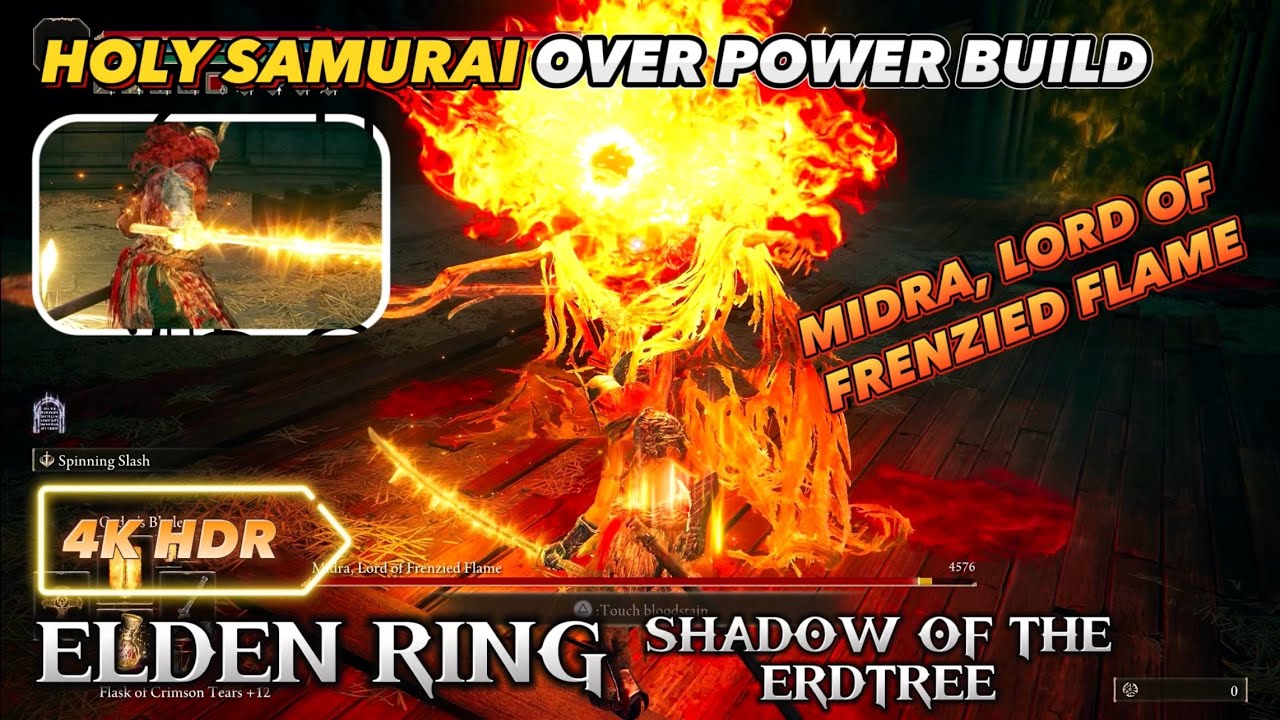 ELDEN RING 4K HDR HOLY SAMURAI OVER POWER BUILD, MIDRA BOSS, SHADOW OF ...