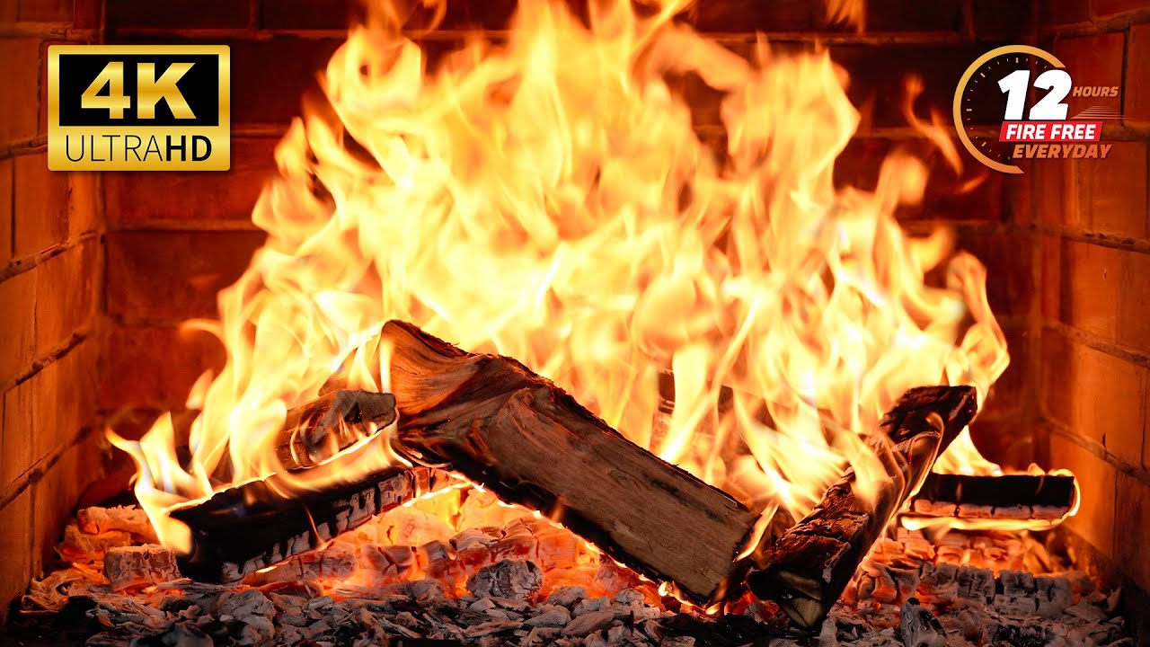 🔥 Relaxing Fireplace 4K with Amazing Crackling Sounds. Amazing Fire ...