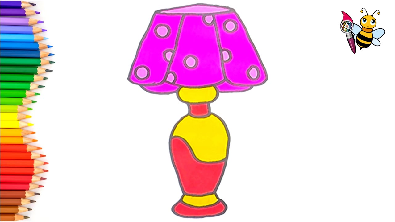 💡 How to Draw and Colour a Lamp | Easy Lamp Drawing for Kids - YouTube