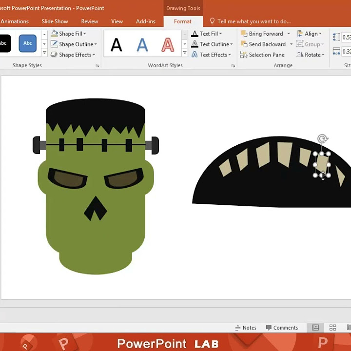 Design Frankenstein Toon Character In Powerpoint Powerpointtutorial Powerpoint Youtube