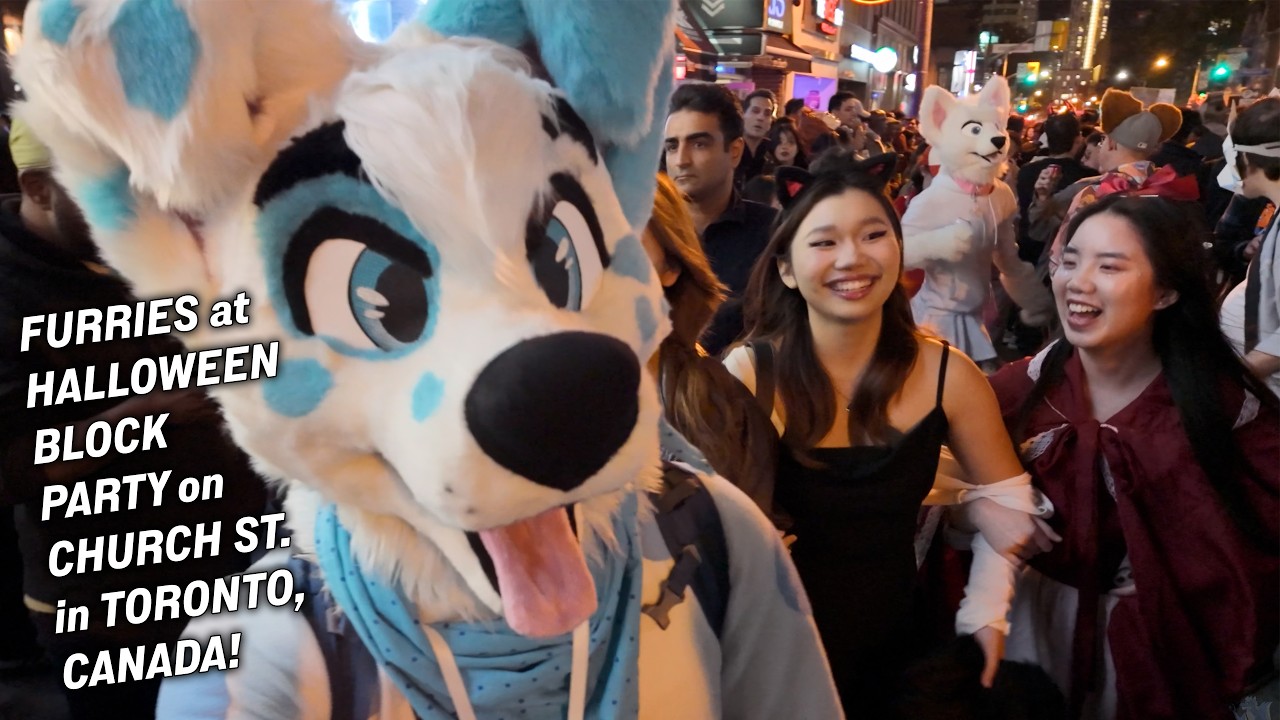 FURRIES AT THE HALLOWEEN BLOCK PARTY IN TORONTO CITY - YouTube