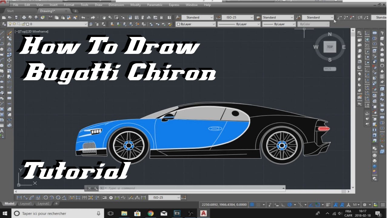 How To Design A Bugatti Chiron On AutoCAD [HD] - YouTube