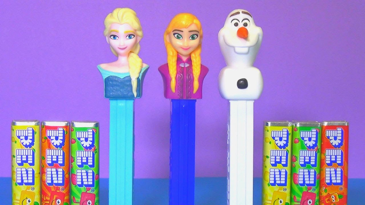 Disney Frozen Pez Candy dispensers. Elsa, Anna and Olaf. - YouTube