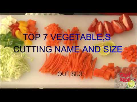 top 7 vegetables cutting name and size II - YouTube