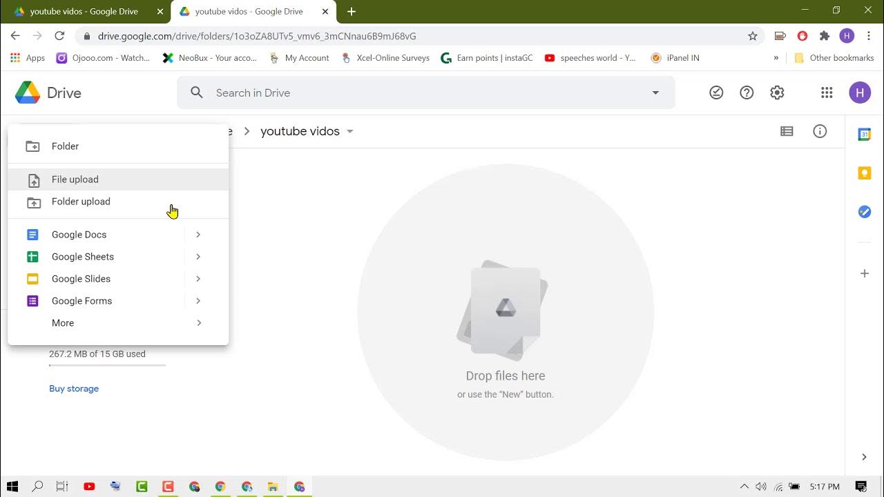 how to upload a file in a folder in google drive - YouTube