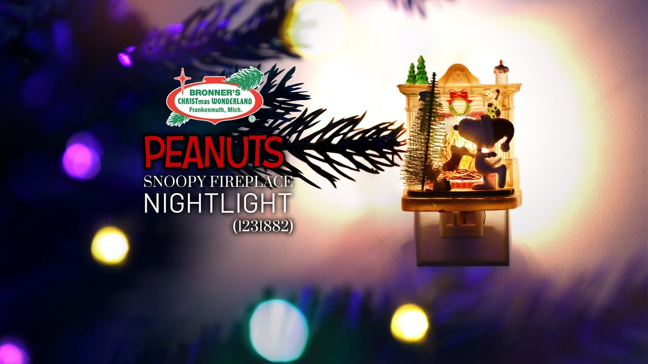 1231882 Peanuts Snoopy Fireplace Nightlight - YouTube