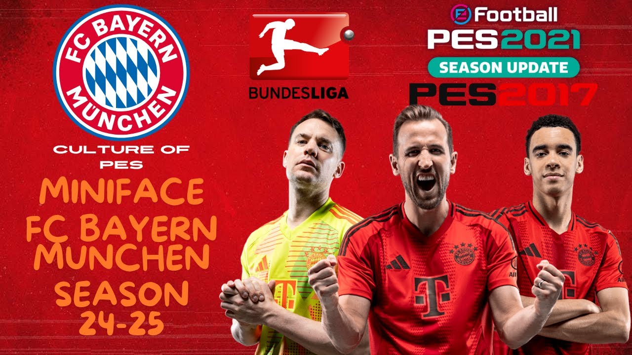 Miniface FC Bayern Munchen Season 24-25 For PES 20117 & PES 2021 ...
