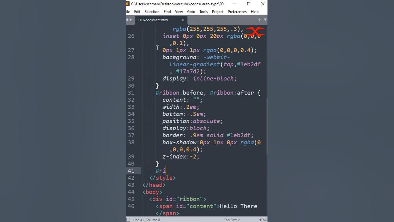 Ribbon Html Css Youtube