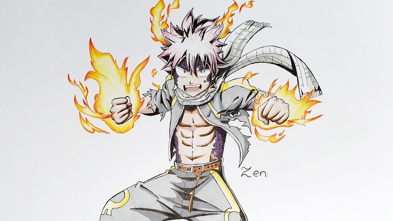 Comment dessiner Natsu de Fairy Tail (speed drawing) - YouTube