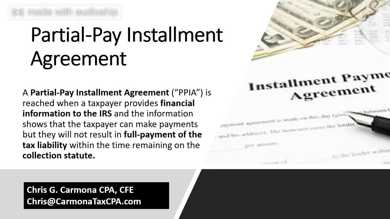 Partial-Pay Installment Agreement - YouTube