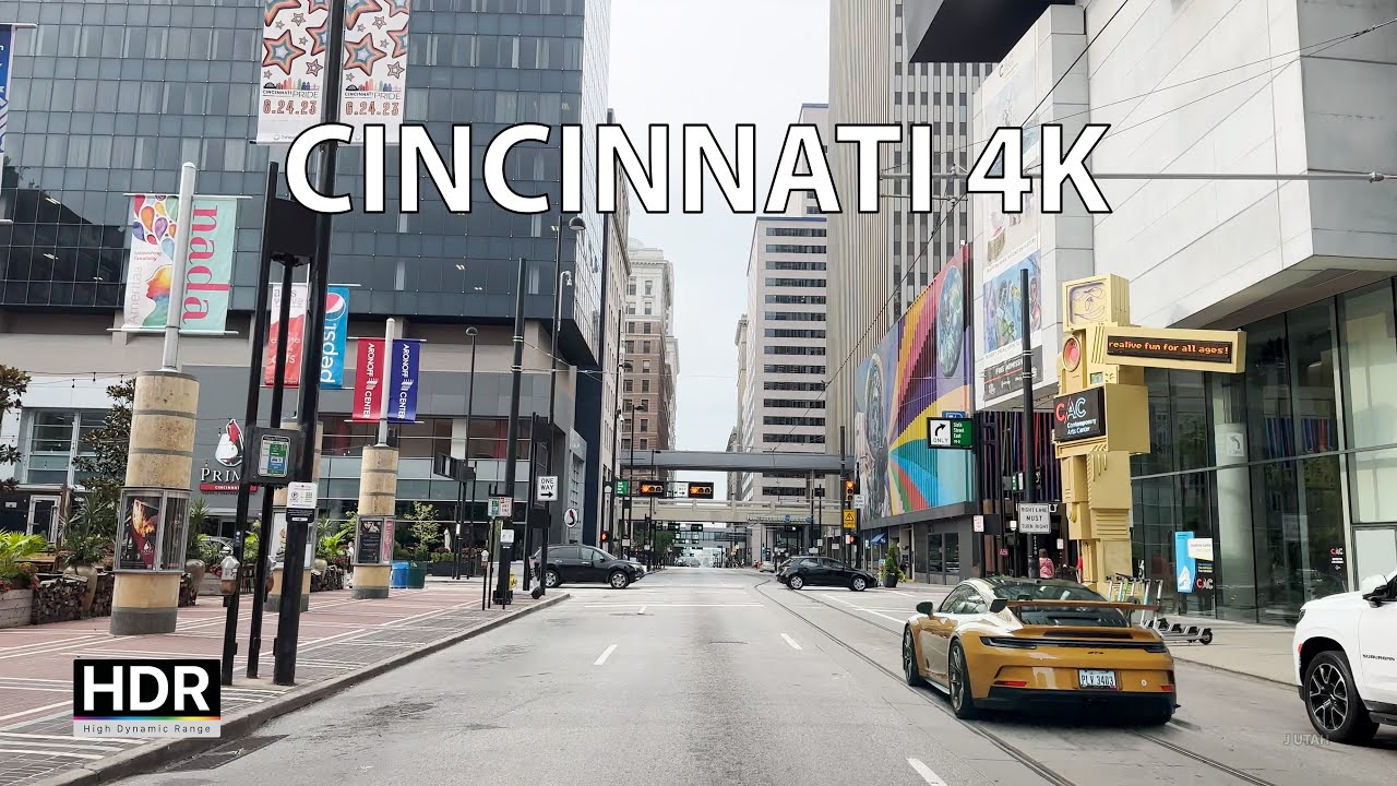 Driving Downtown - Cincinnati Ohio 4K HDR - USA - YouTube
