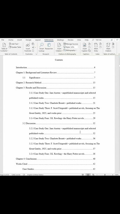 Automatically creating a table of contents in Word - YouTube