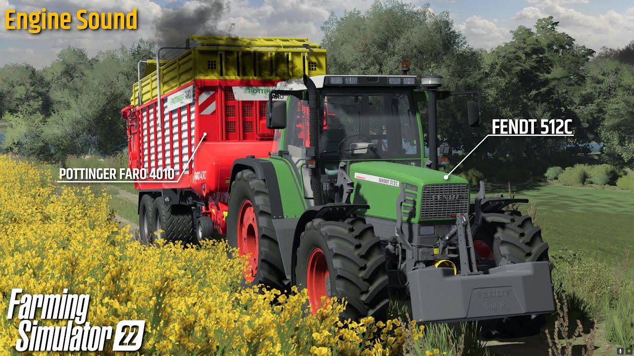 Fendt 512C + Pottinger Faro 4010 😜 || FS 22 || Engine Sound, Dashboard ...