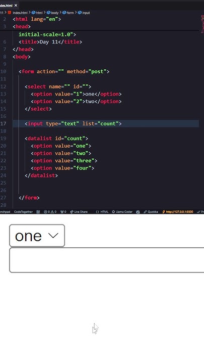 Day 11 of 45 Days HTML Challenge | datalist tag in html #codeminister #frontend #html - YouTube