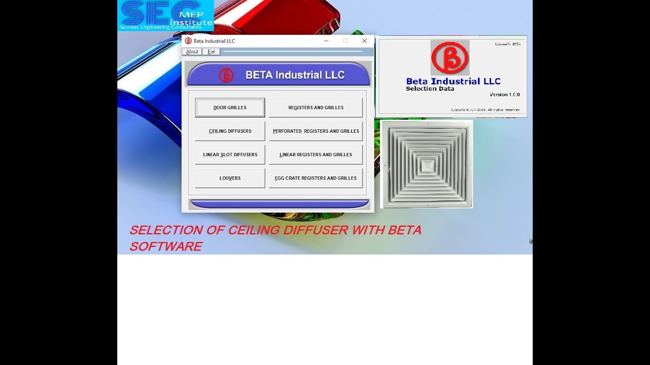 SELECTION OF CEILING DIFFUSER USING BETA SOFTWARE II HOW TO SELECT ...